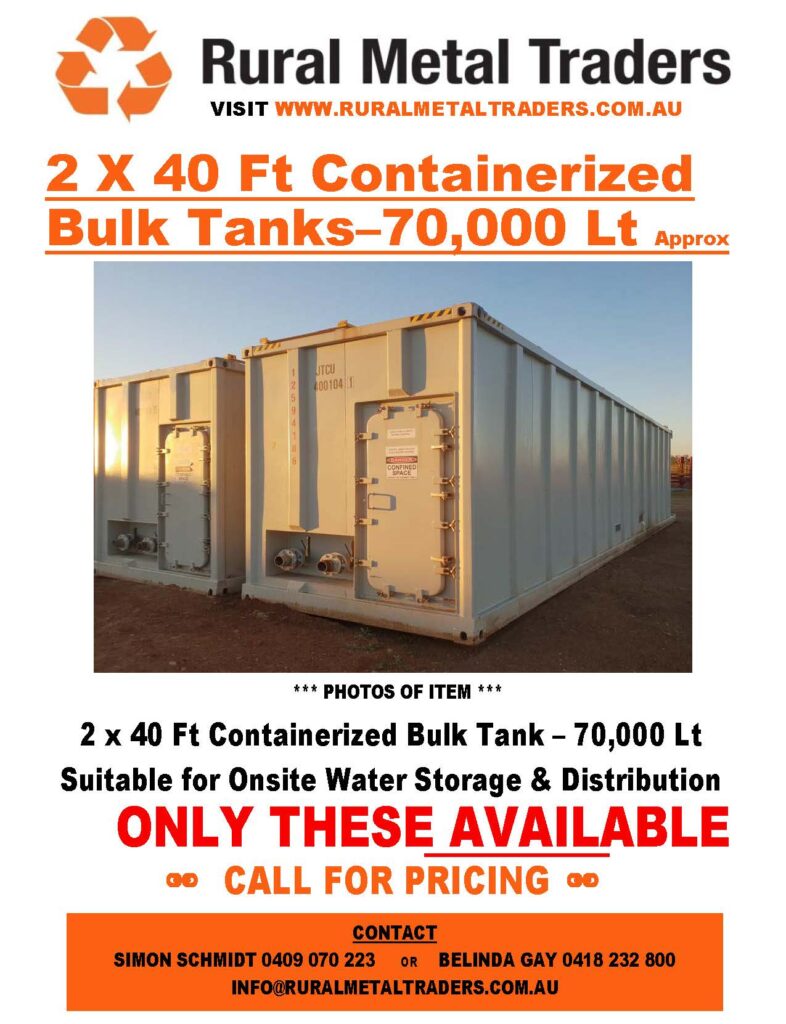2 X 40 Ft Containerised Bulk Storage Tanks | Rural Metal Traders