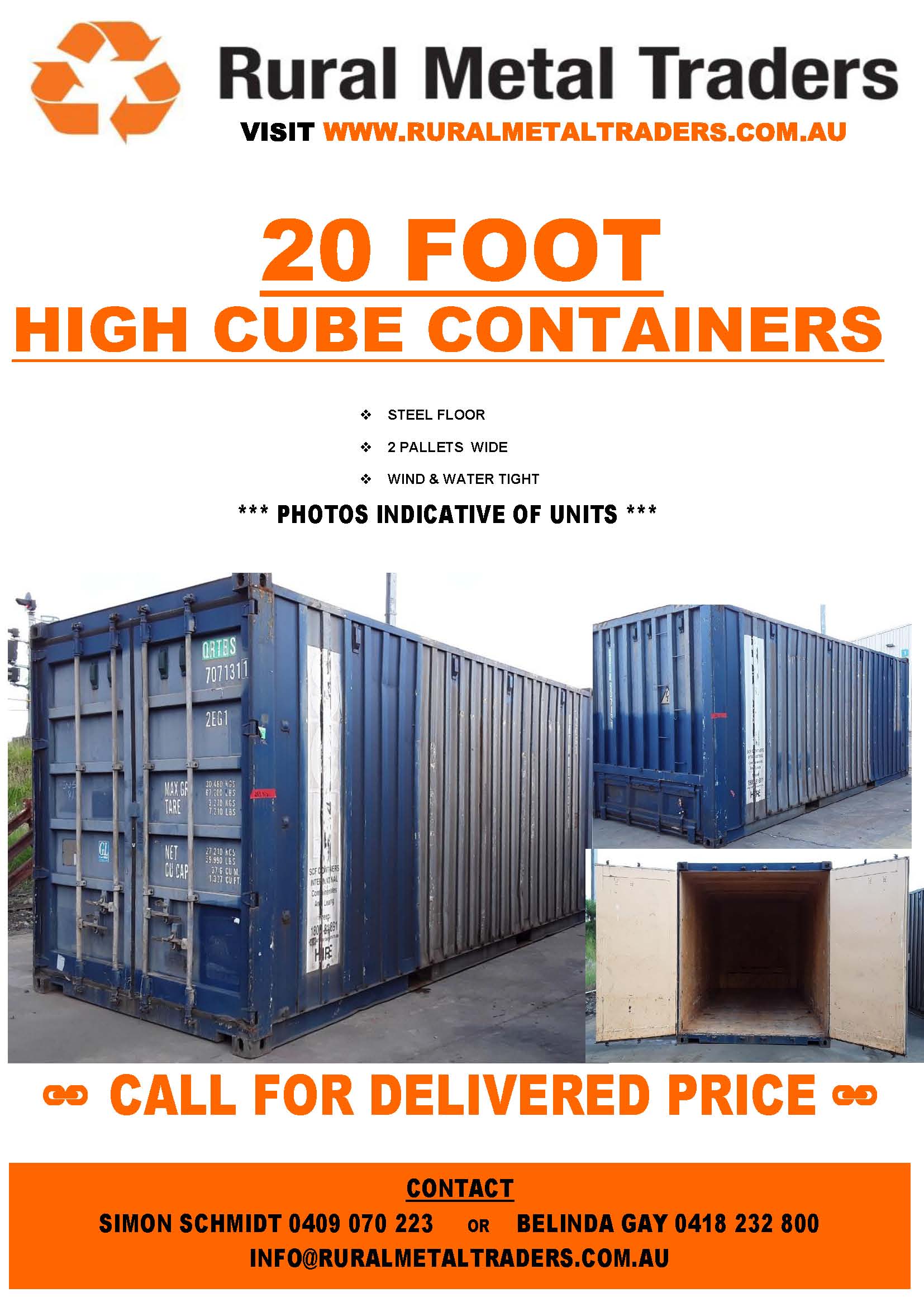 20 FT HIGH CUBE CONTAINERS For website | Rural Metal Traders